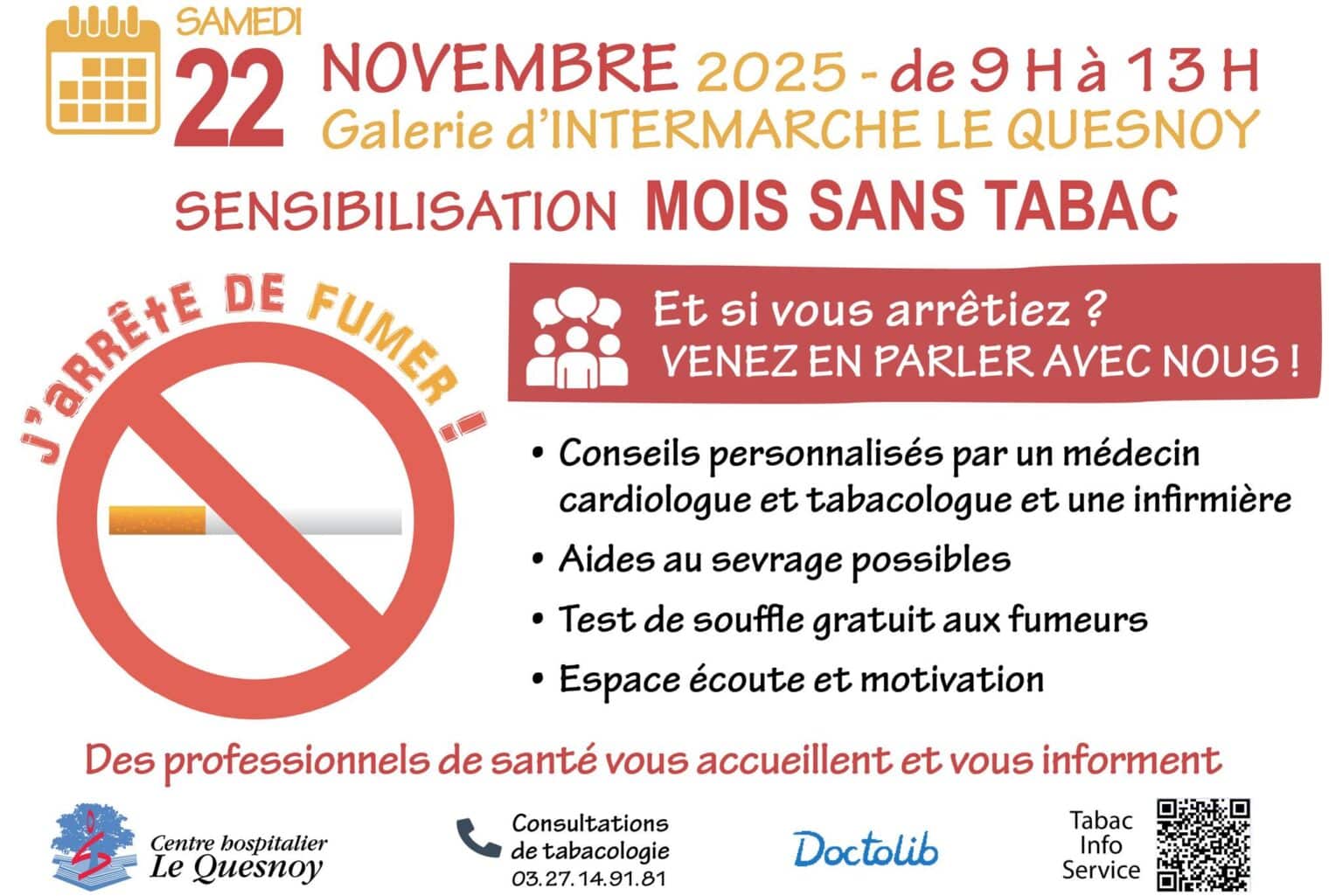 Sensibilisation mois sans tabac - Mairie du Quesnoy